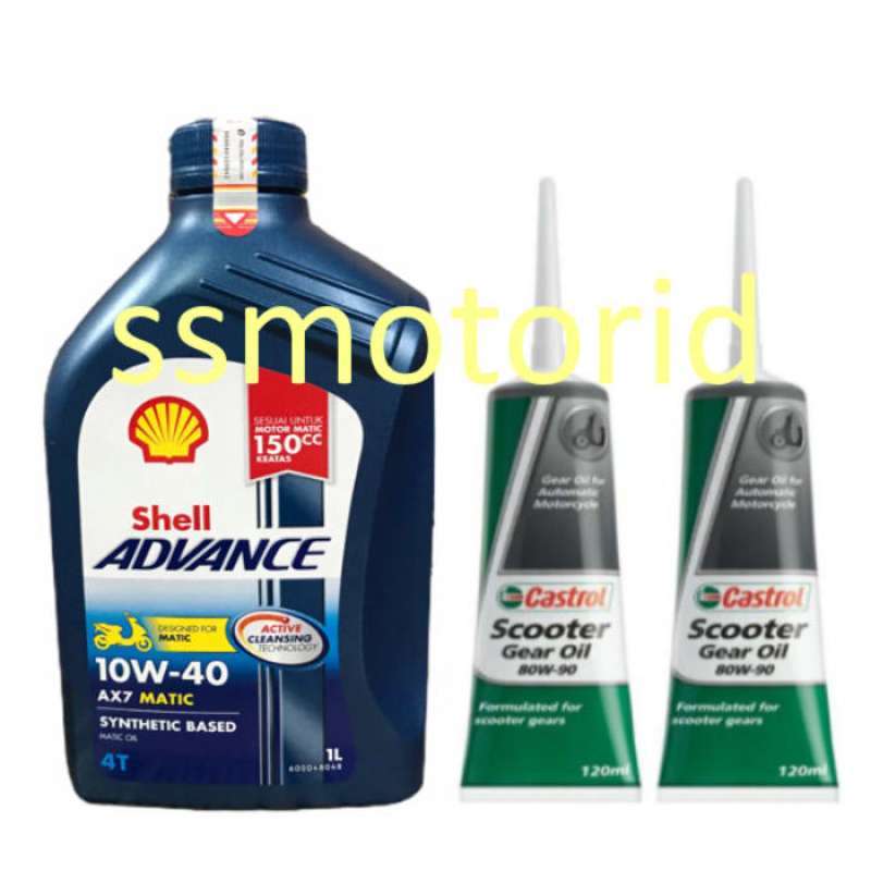 Promo Jual Oli Mesin Motor Shell Advance AX7 Matic 1L 2 Oli Gardan ...