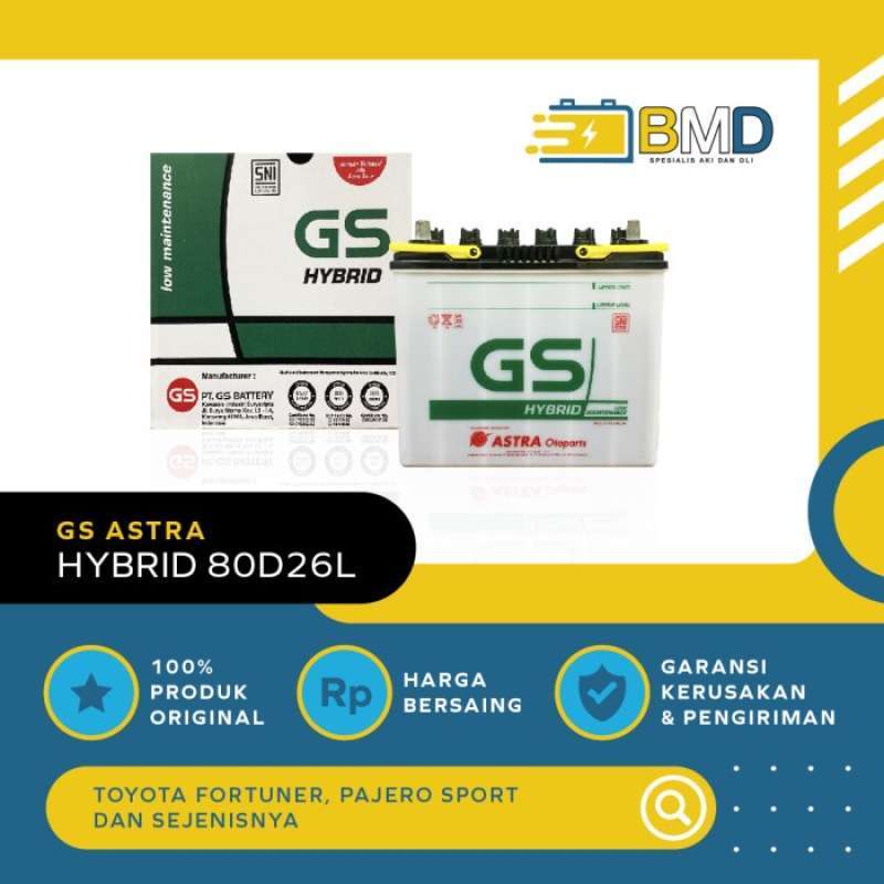 Jual Aki Gs Astra Hybrid 80D26L - Mobil Fortuner, Pajero Sport ...