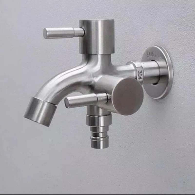 Promo Kran Cabang Stainless Sus 304 / Kran Double /Kran Shower Diskon ...