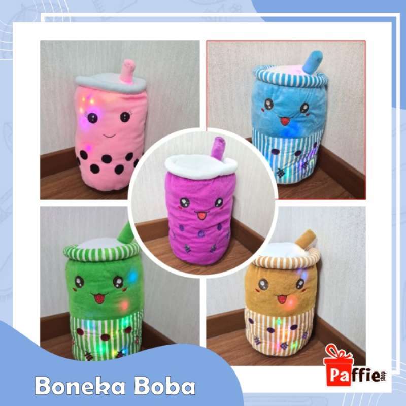 Promo BONEKA BOBA JUMBO LED VIRAL BOBA DOLL MINUMAN BOBA MILK TEA ...