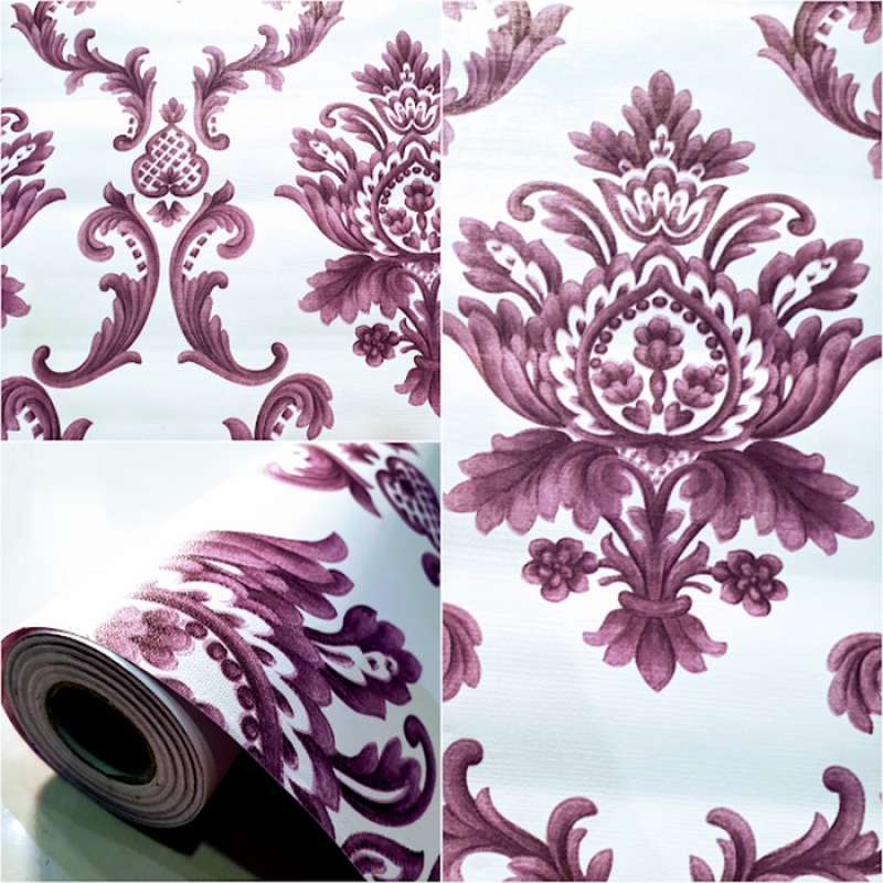 Promo Wallpaper Stickers Dinding Motif Batik Warna Ungu Diskon 5% Di ...