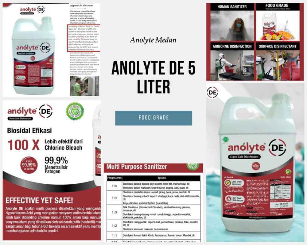 Jual Disinfectant ANOLYTE DE (HOCl) 5 Liter. Disinfektan Aman Food ...