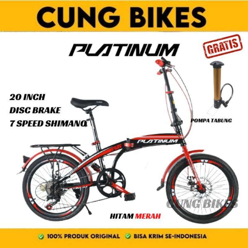 Jual SEPEDA LIPAT 20 Inch PLATINUM 7 SPEED Velg Tinggi design Italy ...