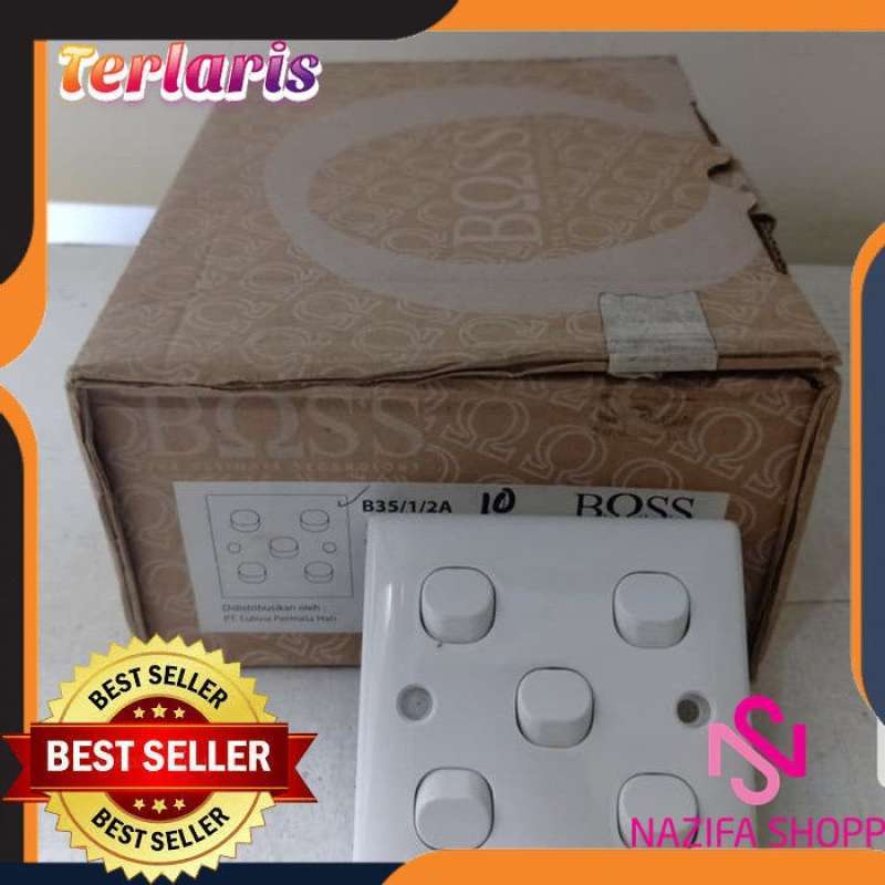 Promo saklar 5 gang 1way switch boss B35/1/2A Diskon 23% di Seller ...