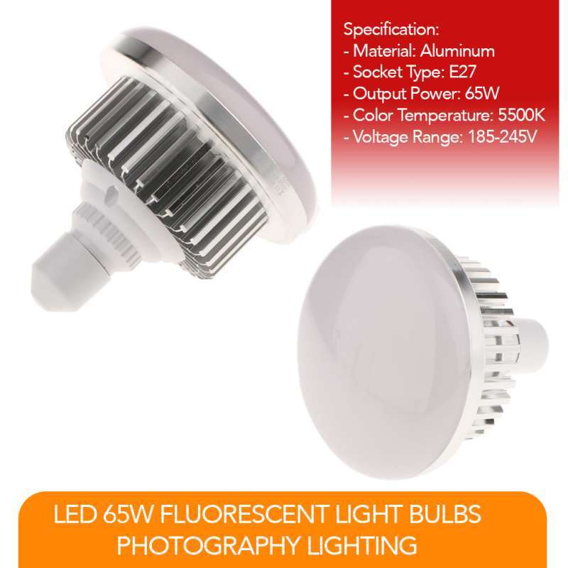 Jual LED 65W Fluorescent Light Bulbs - 5500K [ untuk FOTO VIDEO VLOG ...