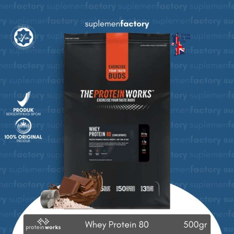 Promo The Protein Works Whey Protein 80 Concentrate 500 gram Diskon 33% ...