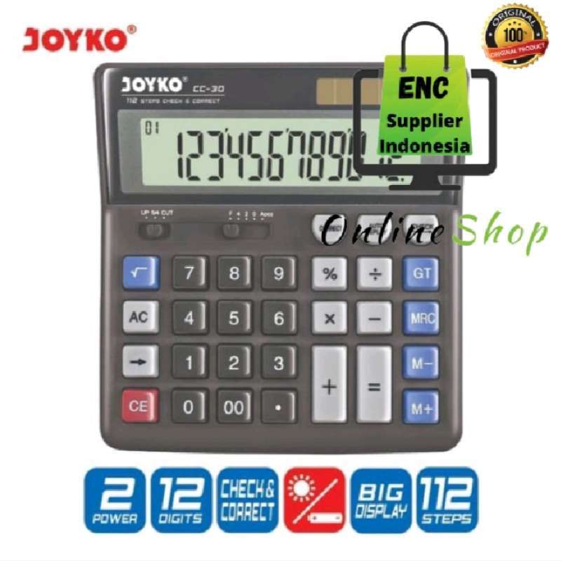 Jual Joyko 1 Buah Kalkulator Joyko Cc 30 Calculator Batu A3 Besar 12 Digit Angka Cc30 Cc-30 ...