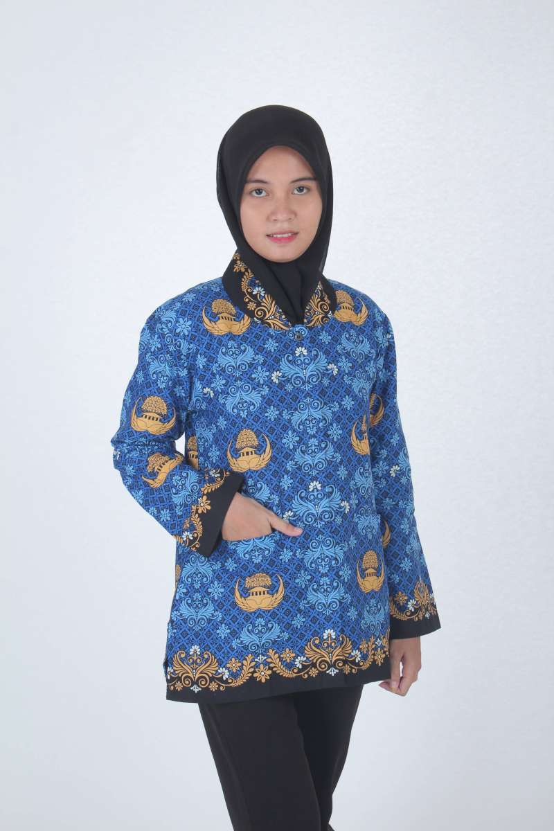Jual Batik Korpri Wanita Kerah Hitam Terbaru Bahan Katun Full Furing Di Seller Sumber Rejeki ...