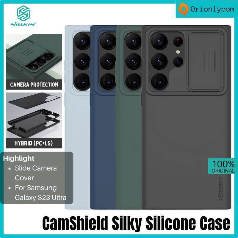 Jual Case Samsung Galaxy S23 Ultra NILLKIN Camshield Silky Silicone Slide Camera Cover Casing ...