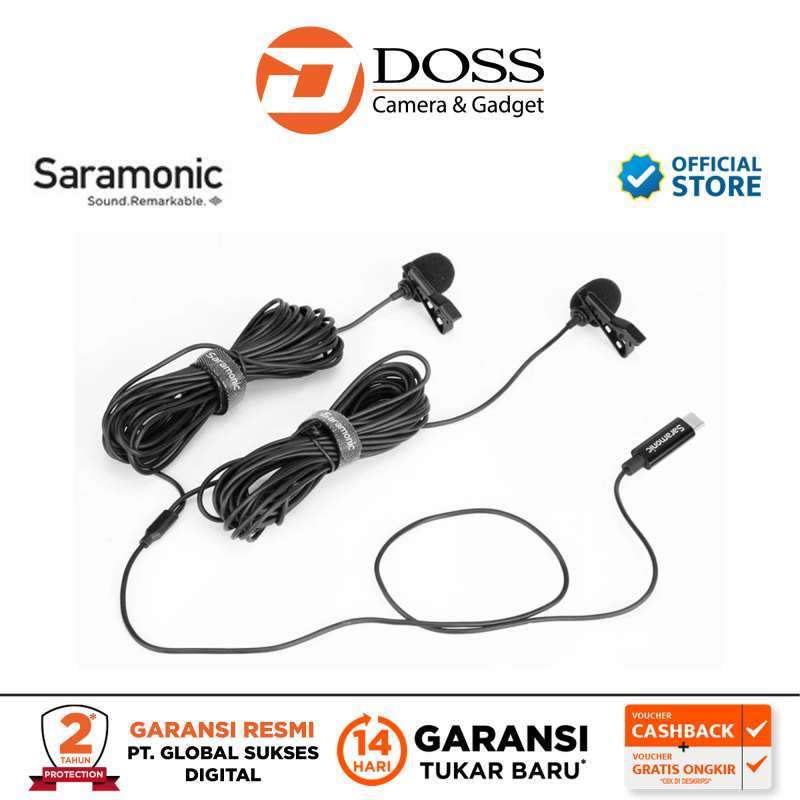 Jual Saramonic LavMicro U3C Lavalier Dual Microphone with USB Type-C di Seller Doss Official ...