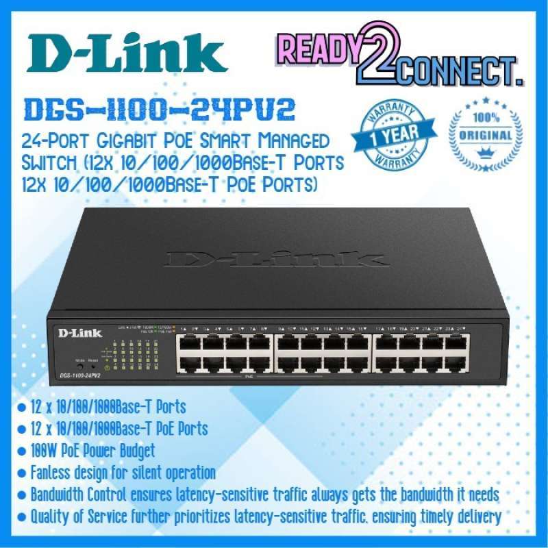 Jual Dgs-1100-24p 24-port Poe Gigabit Smart Managed Switch Di Seller ...