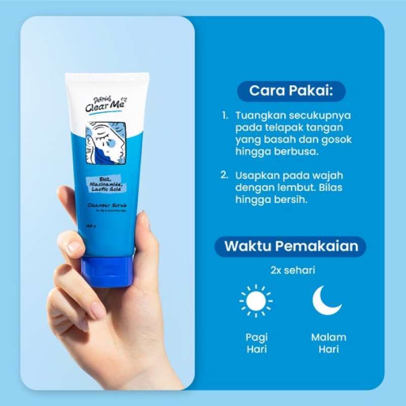 Promo Dermies Clear Me Facial Wash Cleanser Scrub 100g - Pembersih ...