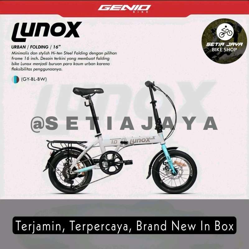 Jual Sepeda Lipat / Folding Bike 16 Inch Genio Lunox 1.0 T2 Steel 7 ...