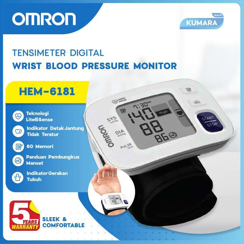 Jual OMRON - Tensimeter Pergelangan Tangan HEM 6181 / Blood Pressure ...
