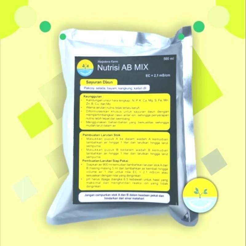 Jual Nutrisi Ab Mix Hidroponik Sayuran Daun Dan Buah 500 Ml (100 L ...