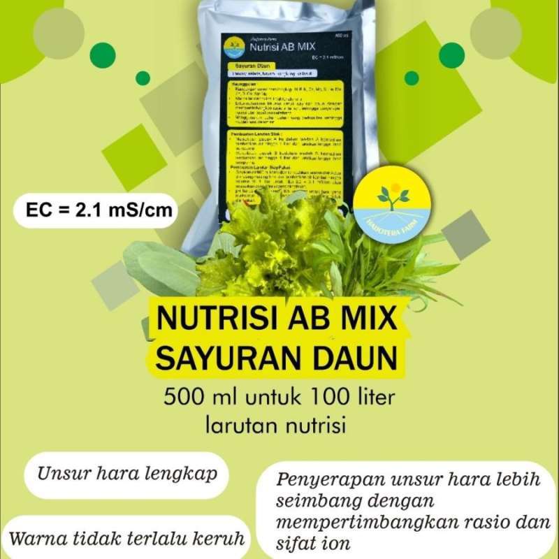 Jual nutrisi ab mix hidroponik sayuran daun dan buah 500 ml (100 L ...