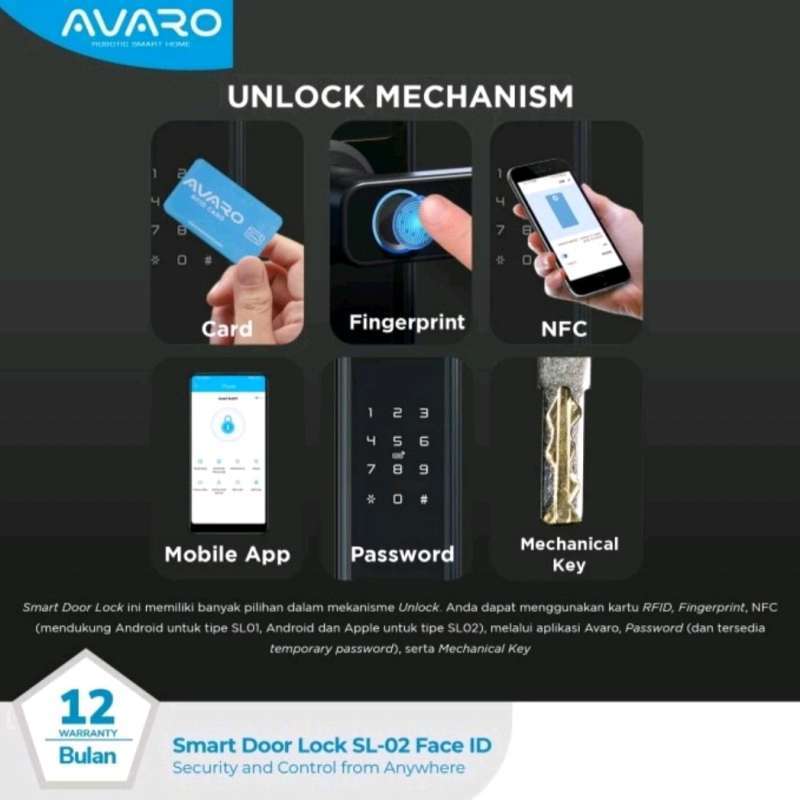 Jual Avaro Sl02 Face Id Smart Door Lock Kunci Pintu Di Seller Vixion Home Solution - Sunter ...
