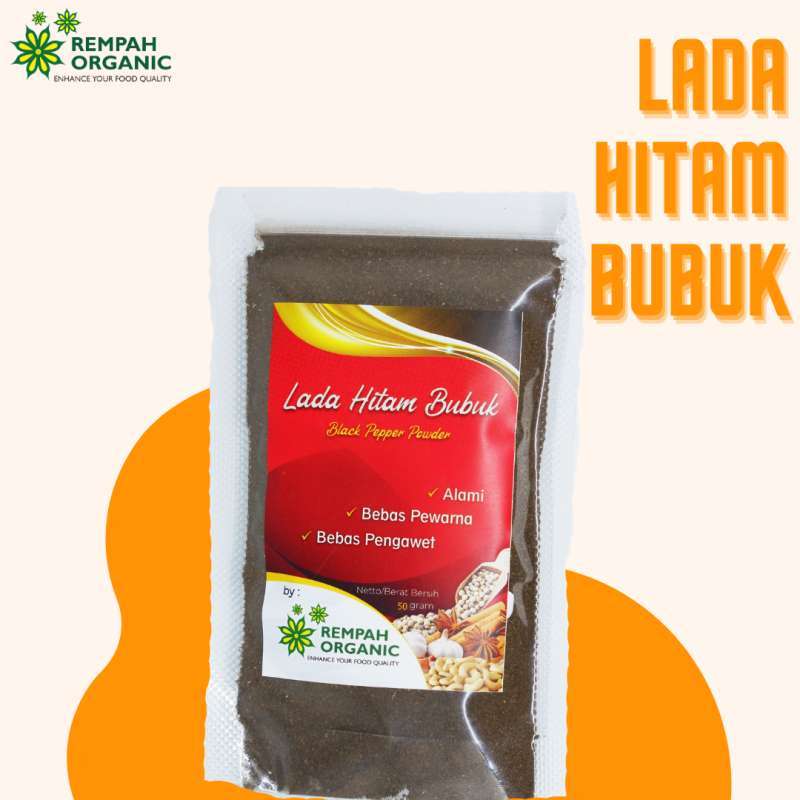 Jual Rempah Organic Black Pepper Powder / Lada Hitam Bubuk 50 Gram di ...