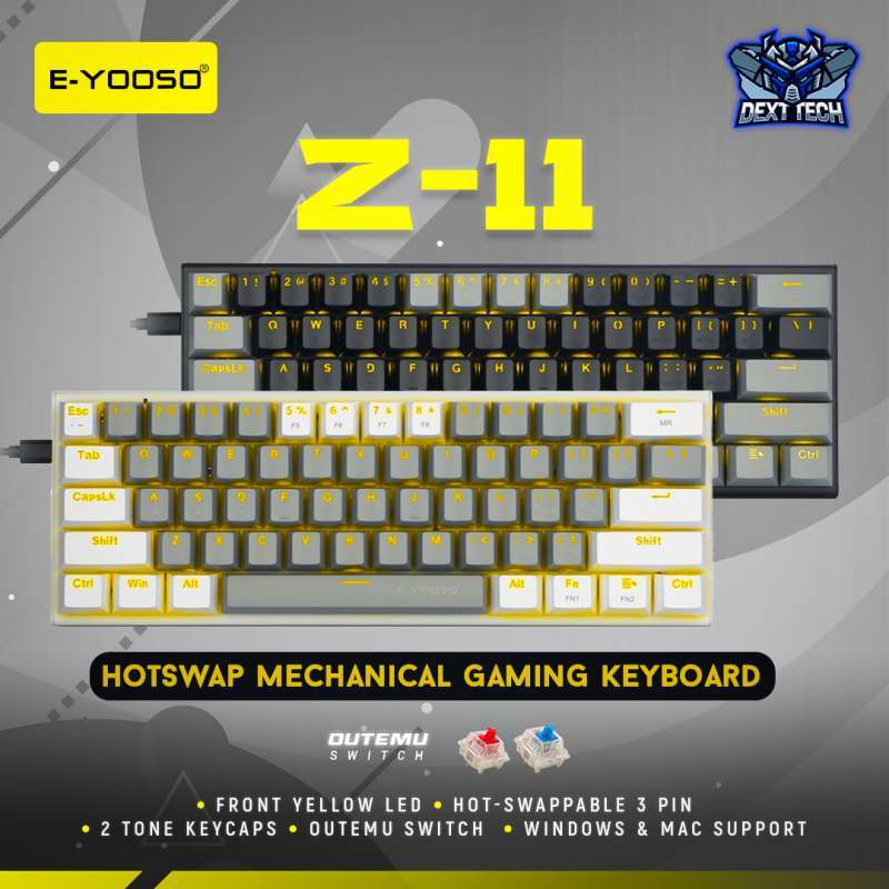 Jual E-YOOSO Z11 TWO TONES 60% Mini Hotswap Mechanical Gaming Keyboard ...