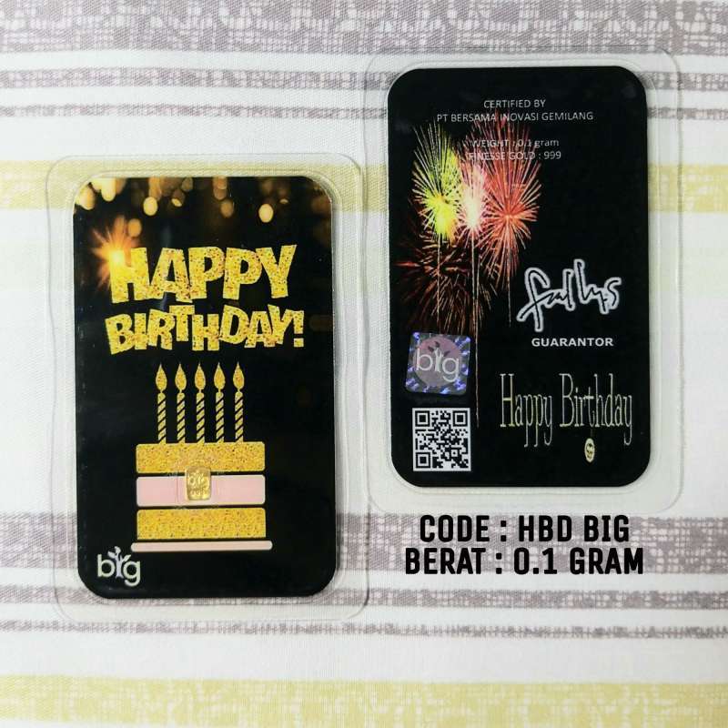 Jual LOGAM MULIA MINI BIG 0.1 GRAM EDISI HAPPY BIRTHDAY GOLD / LM EMAS ...