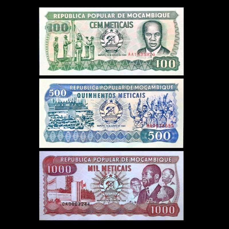 Jual MOZAMBIQUE 100 500 1000 METICAIS 1989 UNC SET 3 LEMBAR UANG ... Jual MOZAMBIQUE 100 500 1000 METICAIS 1989 UNC SET 3 LEMBAR UANG ...
