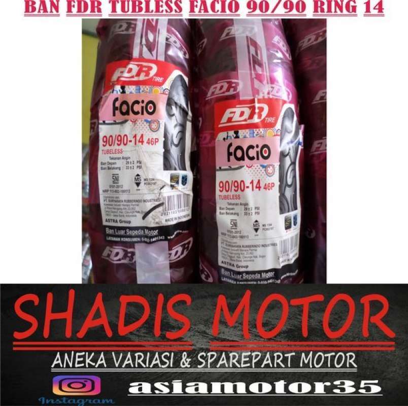 Jual Ban Motor Merk Fdr Tubeless Tipe Facio Ukuran 90/90 Ring 14 Ban ...