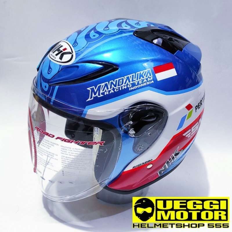 Promo Helm Nhk R6 motif Mandalika Half Face Paket Ganteng Diskon 23% di ...