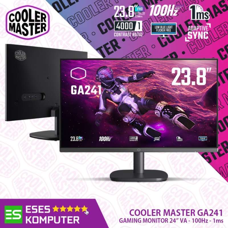 Jual Monitor Cooler Master GA241 24 VA 100Hz 1ms sRGB 99% Adaptive Sync ...