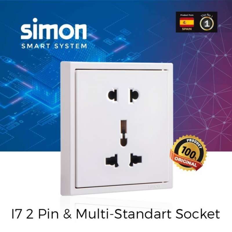 Jual Stop kontak Simon I7 Series 2 Pin Socket and Multi-Standard and ...