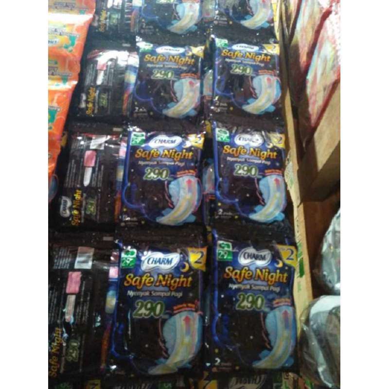 Promo Charm Pembalut Safe Night 29cm Wing Renceng Isi 10pcs 1 Sachet Isi 2 Pads Diskon 4% Di ...