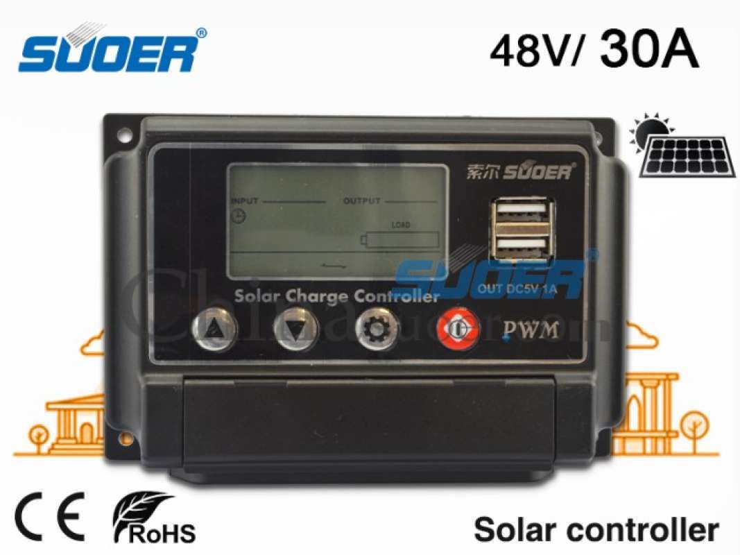 Promo Suoer Solar Power System Controller 48V 30A Solar Charge ...