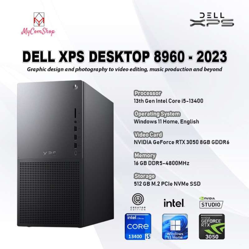 Jual DELL XPS DESKTOP 8960 i5-13400 16GB RAM 512GB SSD RTX 3050 8GB di ...