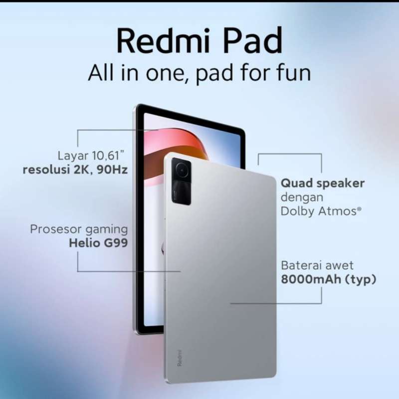 Jual Redmi Pad Helio G99 Layar 2k 90hz 8000mah Quad Speaker 6/128g Di Seller Bursa Kamera ...