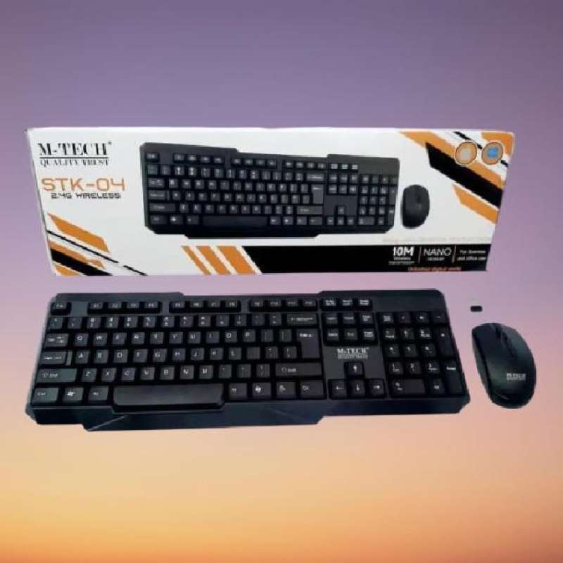 Jual Keyboard Wireless Mouse MTech STK-04 M-Tech STK04 Combo di Seller ...