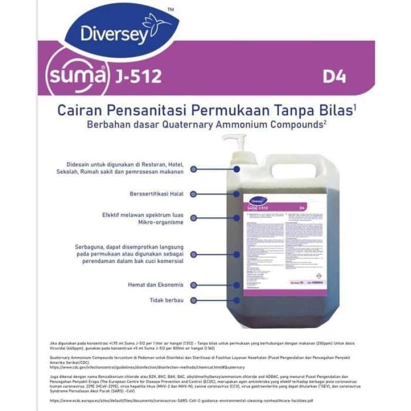 Promo Diversey Surface Disinfectant SUMA J-512 5 liter - Multicolor ...