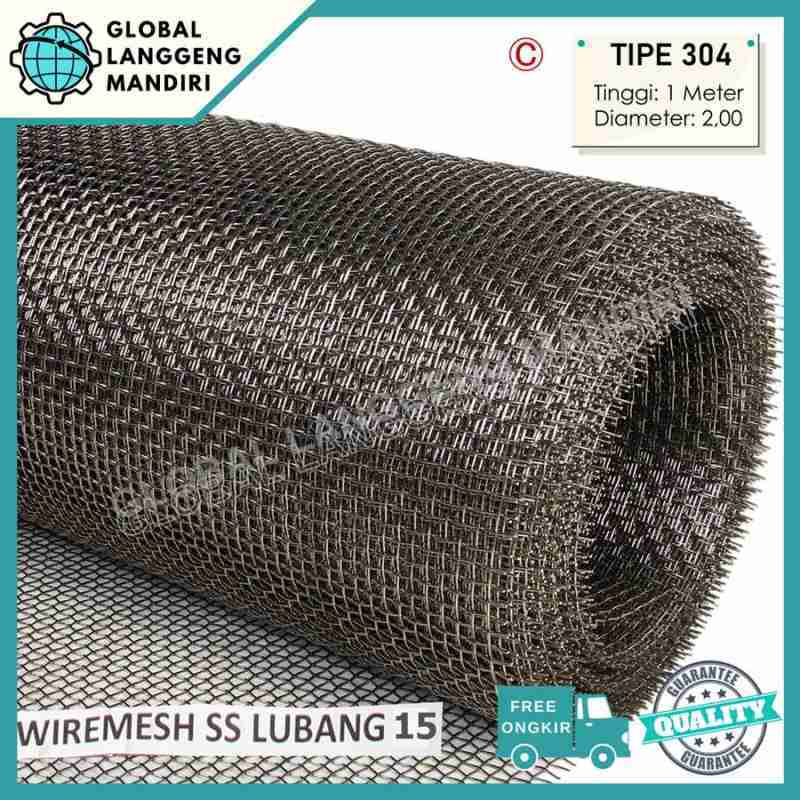 Jual WIRE MESH LUBANG 15 (304) 1MX1M/ WIREMESH CACING 15MM JAPAN QUALITY di Seller Global ...