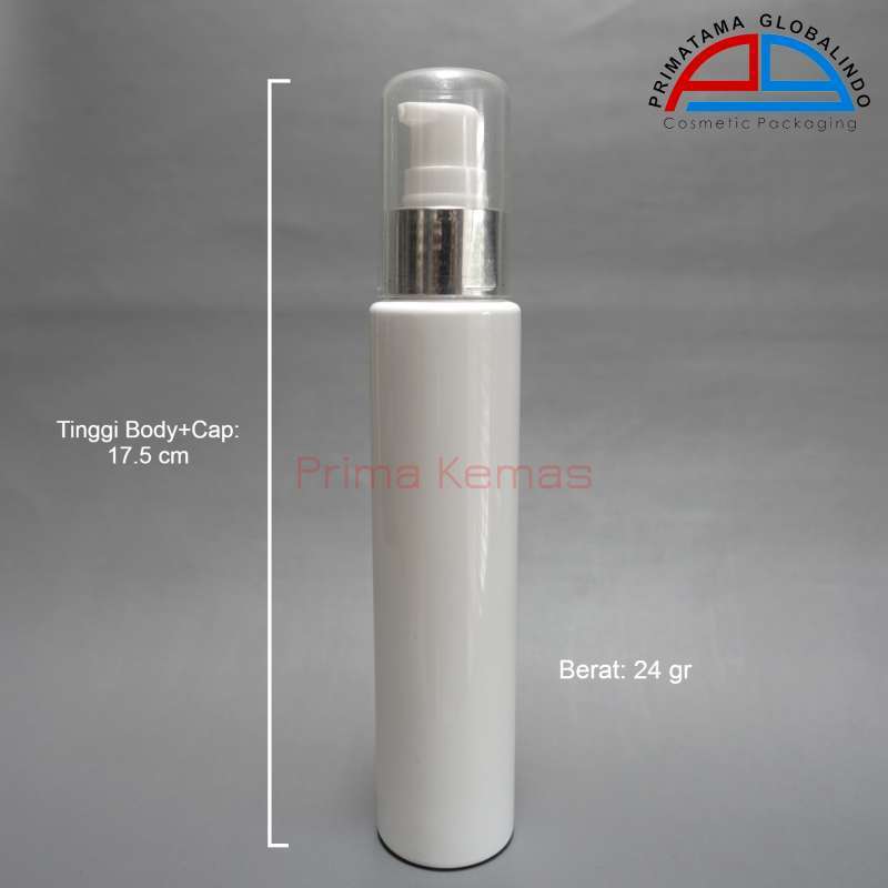 Jual Botol Pump Treatment 100 ml - botol skincare Prima Kemas - Pet 100 ml Putih Pump Treatment ...