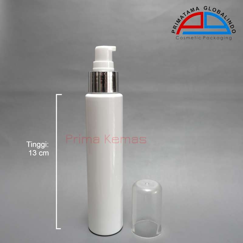 Jual Botol Pump Treatment 100 ml - botol skincare Prima Kemas - Pet 100 ml Putih Pump Treatment ...