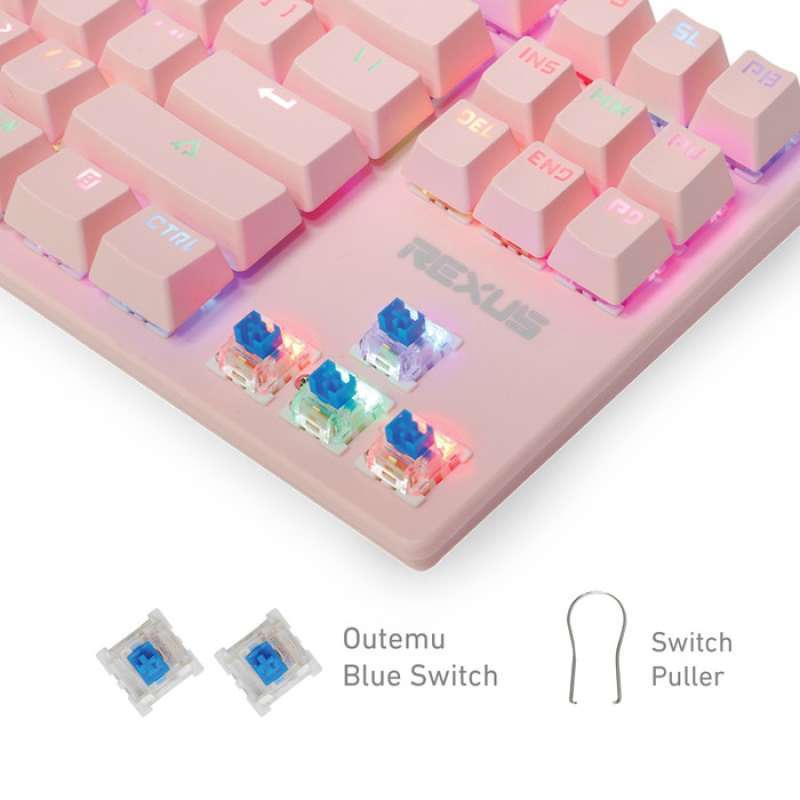 Jual Rexus Keyboard Gaming Mechanical Legionare MX9 TKL RGB - PInk ...