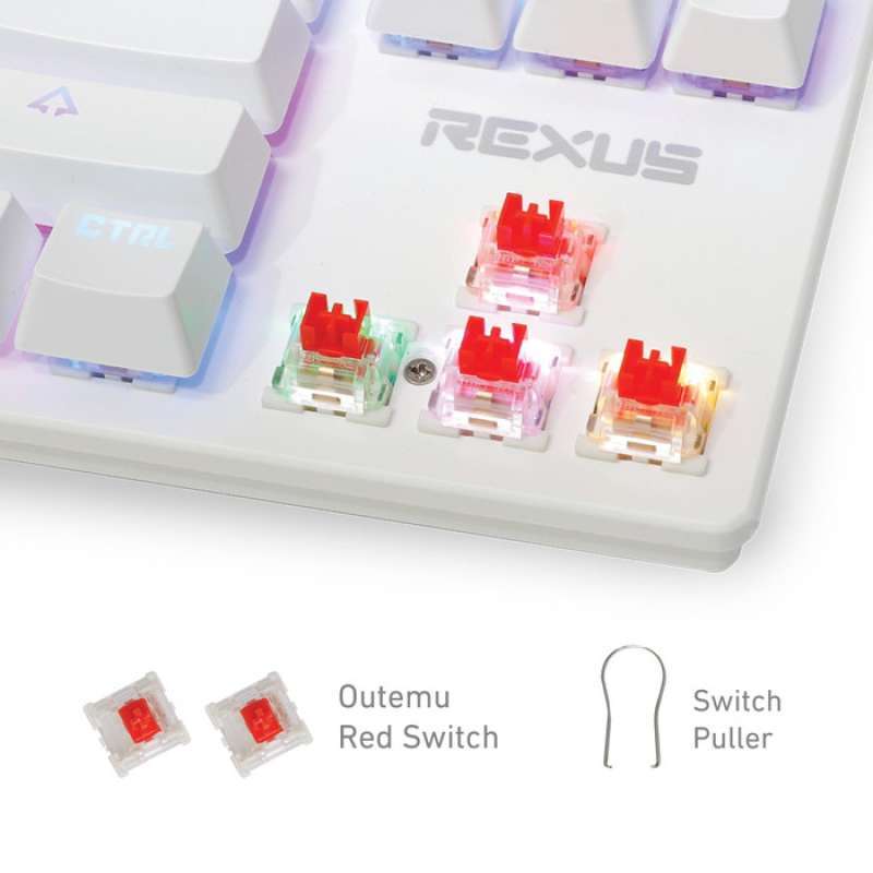 Jual Rexus Keyboard Gaming Mechanical Legionare MX9 TKL RGB - White ...