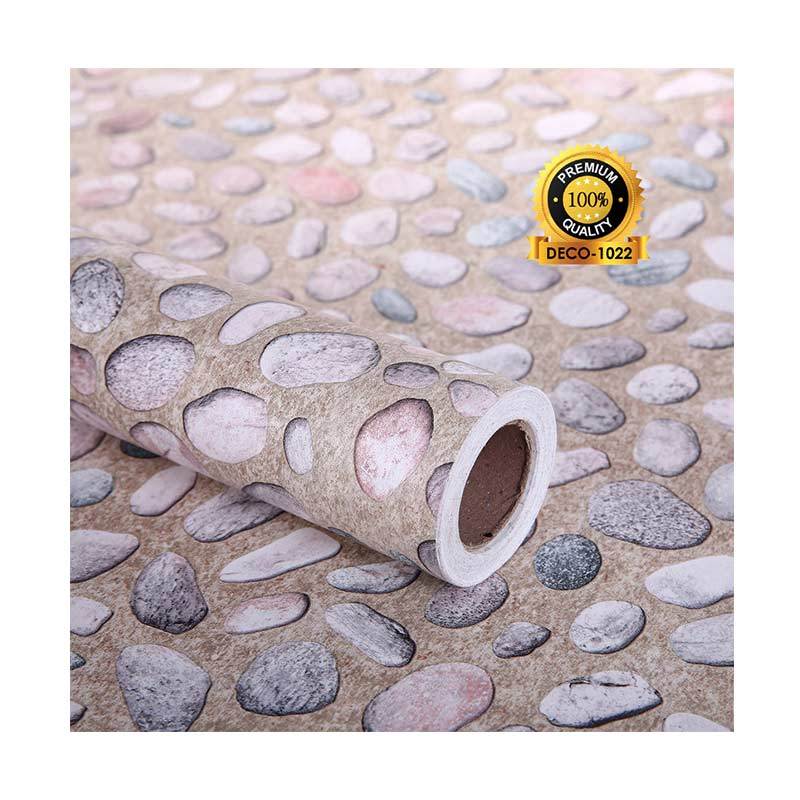 Jual OEM Motif Batu Alam Wallpaper Stiker [Ukuran 45 cm x 10 m] - Brown ...