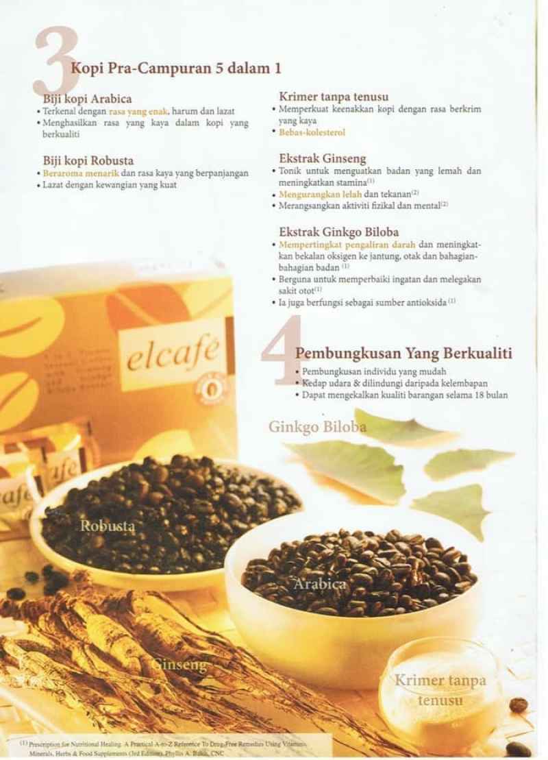 Jual Elcafe Ginseng & Ginkgo Biloba Coffee (20 Sachet) Di Seller Kiosera - Pandau Hulu Ii, Kota ...