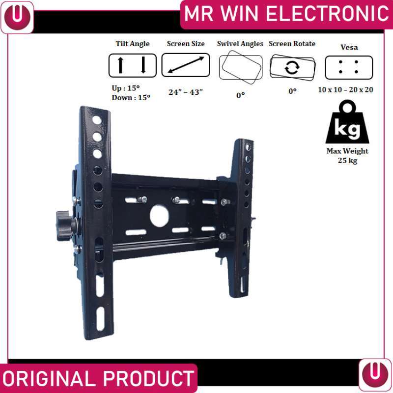 Promo Bracket Braket Breket TV 43 40 32 24 inch, Tilt Up & Down ...