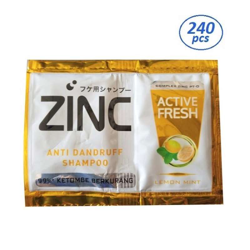 Promo ZINC Anti Dandruff Shampoo - Active Fresh [10 ml/ 240 Sachet ...