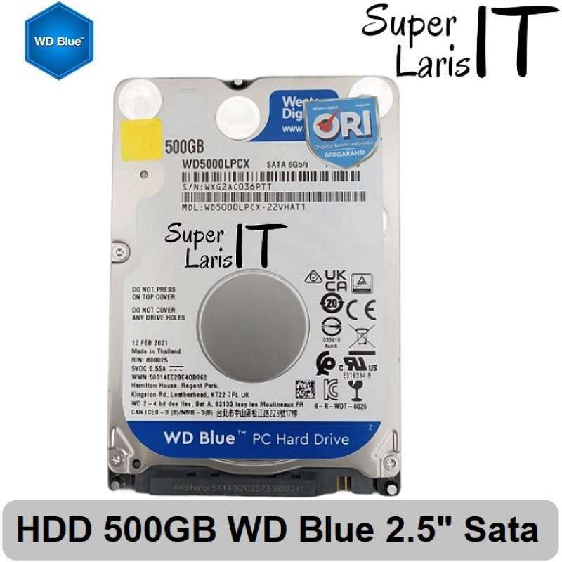 Jual Hdd 500gb Wd Blue 2.5 Sata Hardisk Internal Laptop Di Seller Super ...