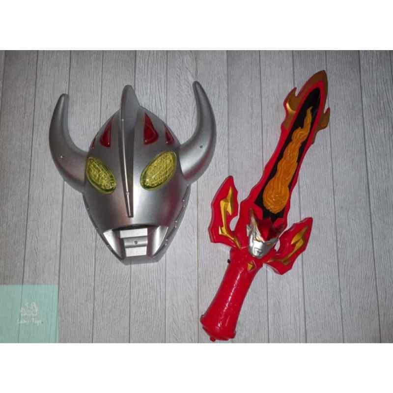 Jual Mainan Cosplay Anak 2 In 1 Topeng Ultraman Tanduk + Pedang ...