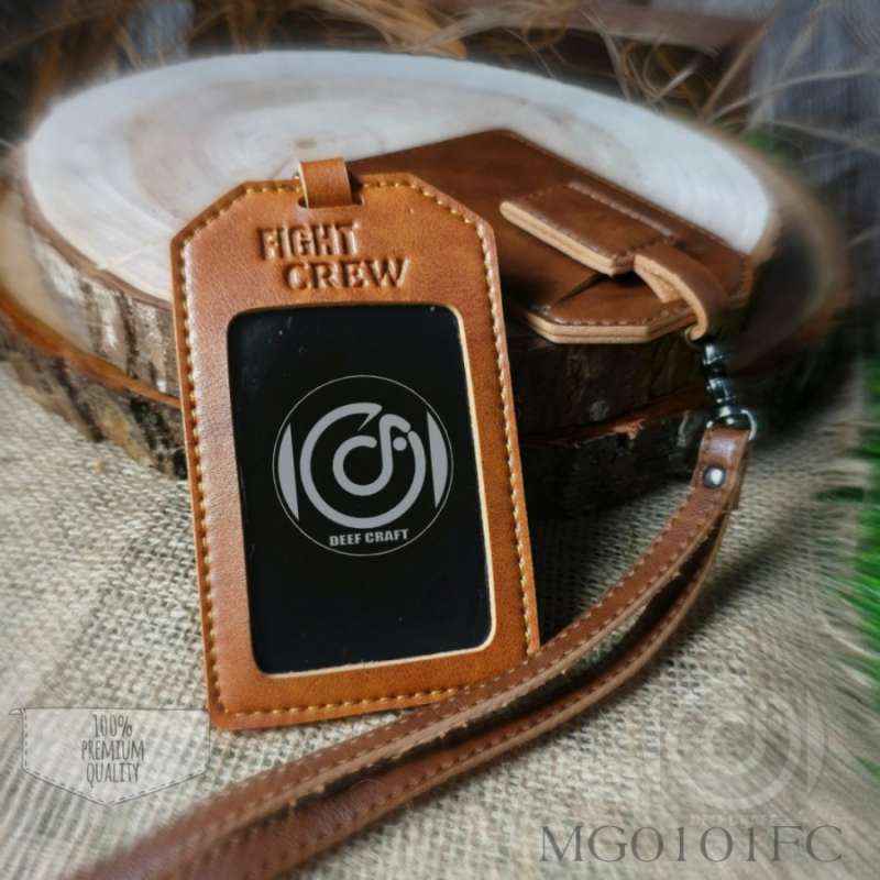 Jual ID Card Holder Magnetic Multi Fungsi / Name Tag Kulit - NATURAL di ...