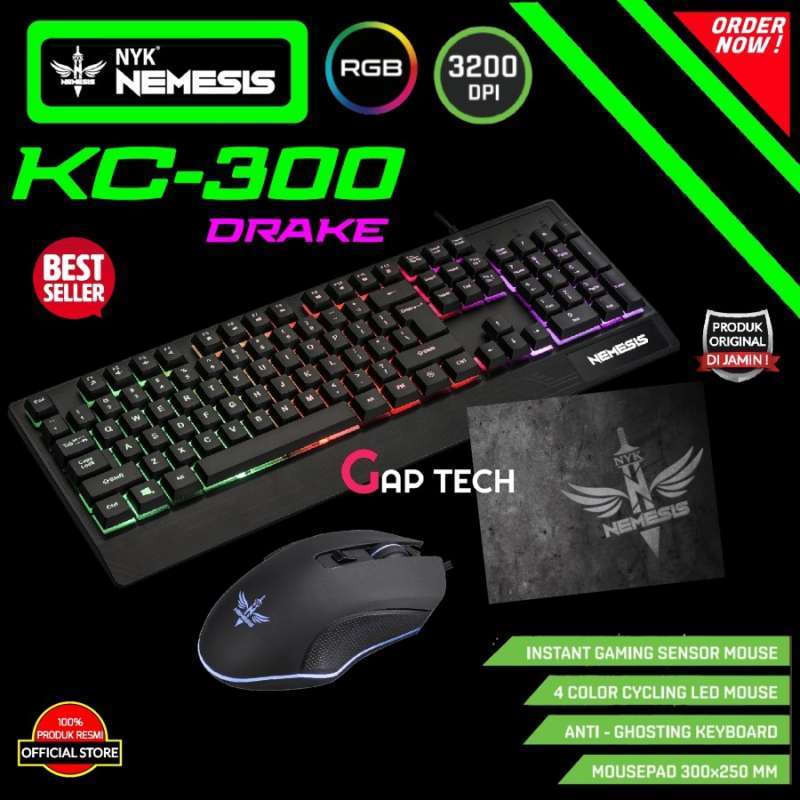 Promo NYK Nemesis Drake KC 300 / KC 300 3in1 Professional Gaming Combo ...