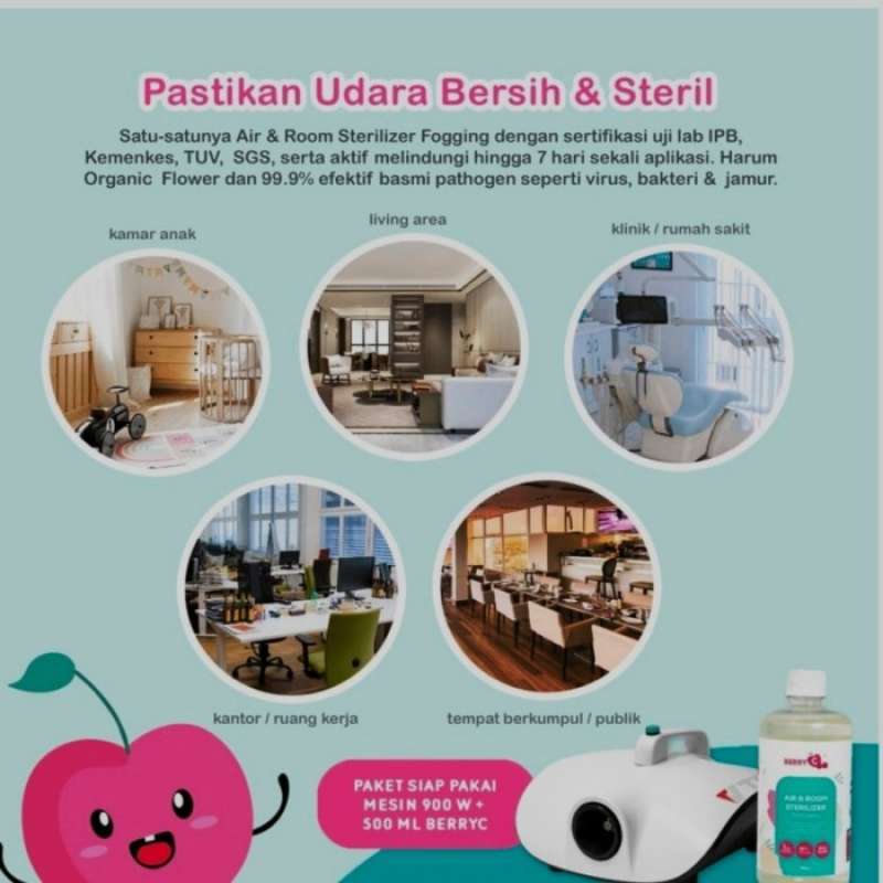 Jual Mesin Fogging Berry C + Cairan Fog Room & Air Sterilizer BerryC ...