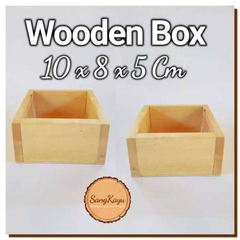 Jual Wooden box 10x8x5 cm kotak kayu tempat penyimpanan storage box di ...